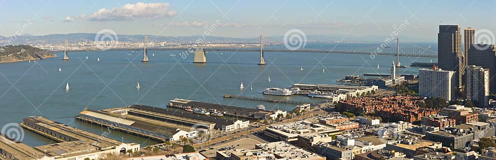 San Francisco Harbor Panorama Stock Image - Image of harbor, panorama ...