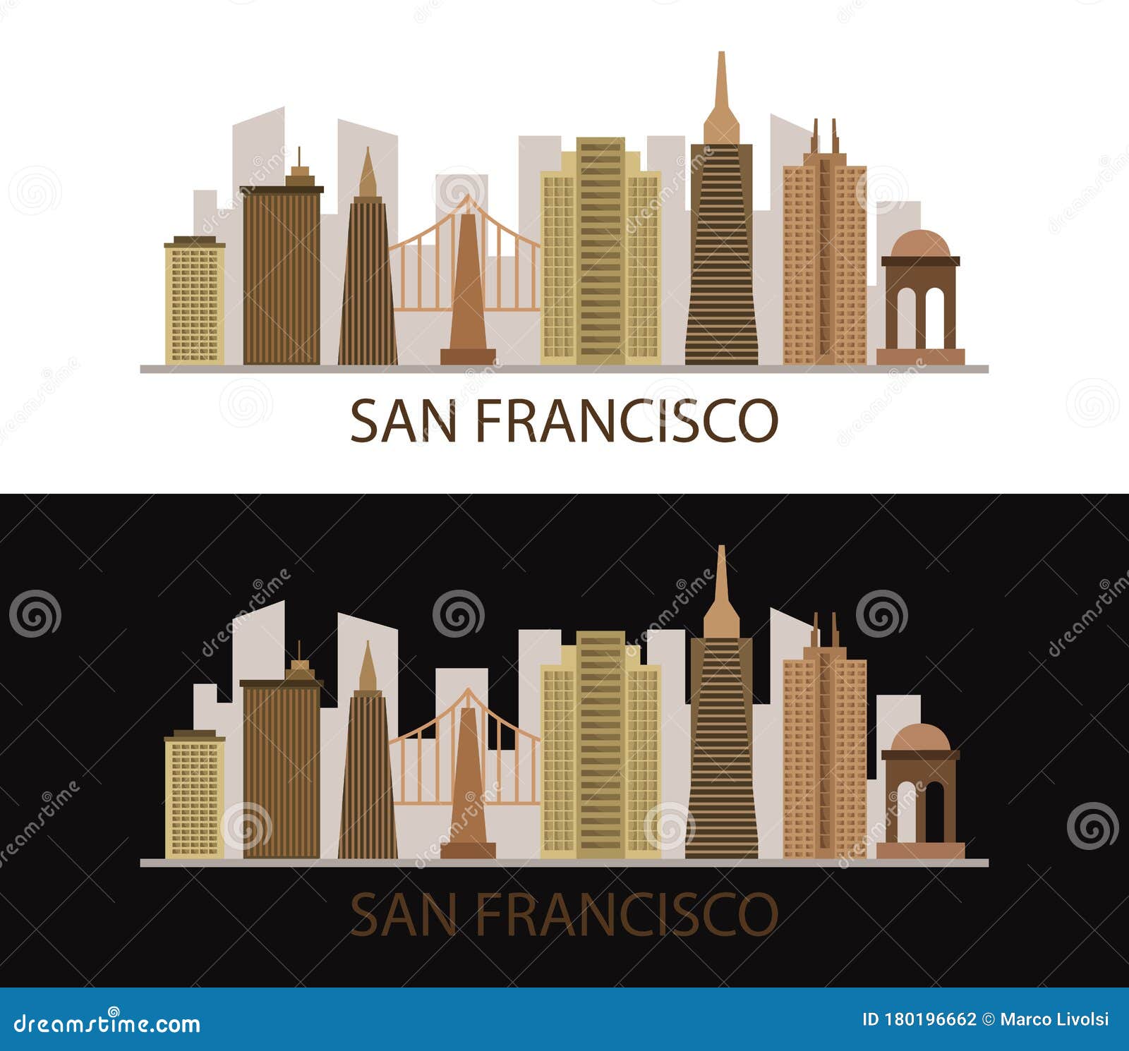 San Francisco Icon Illustrated in Vector on White Background Stock ...