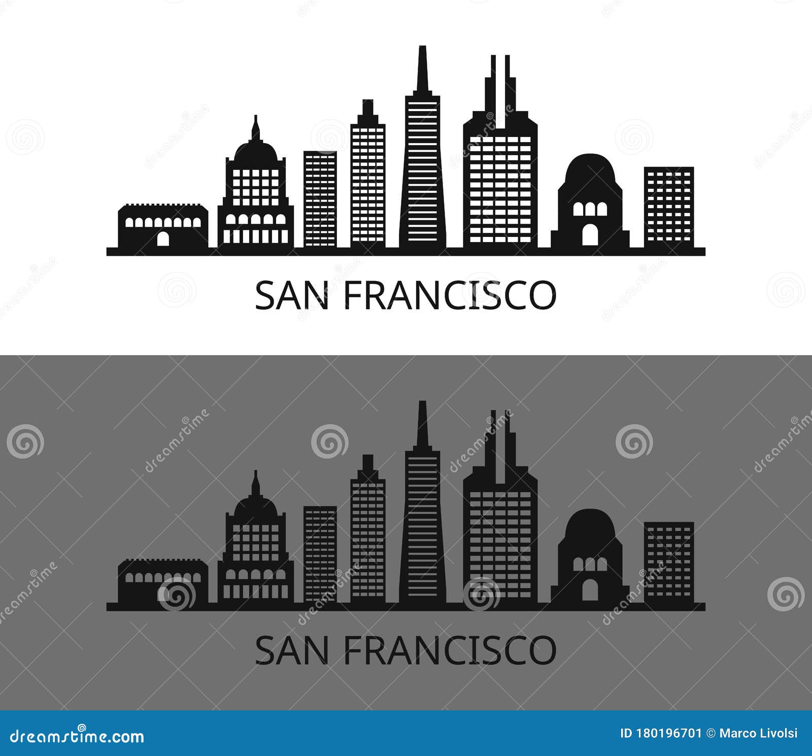San Francisco Illustrated City Map With Landmarks Cartoon Vector ...