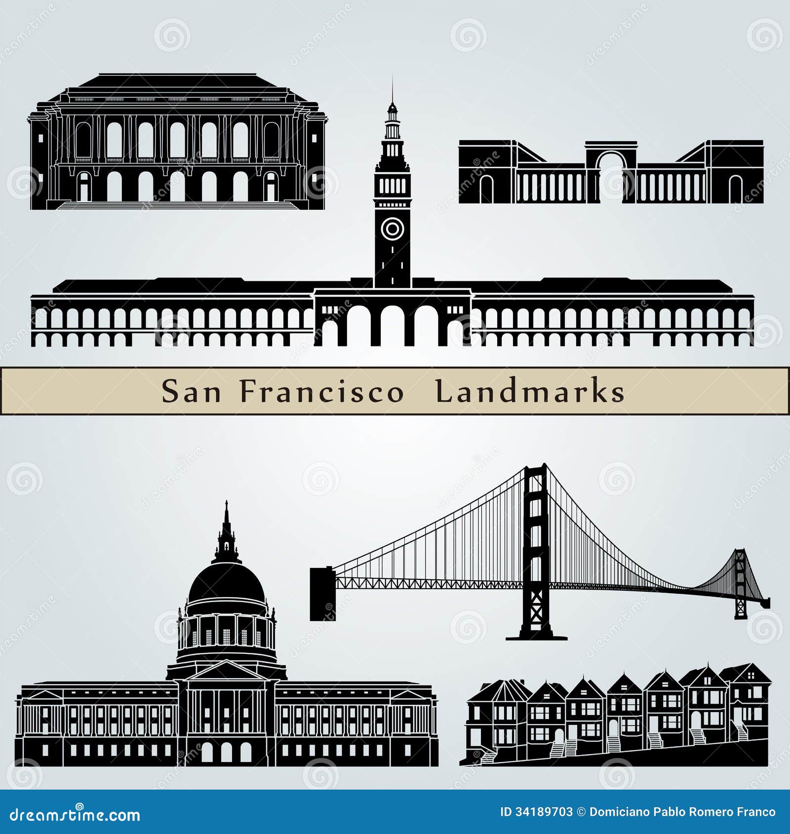 City San Francisco Monuments Stock Illustrations – 22 City San ...