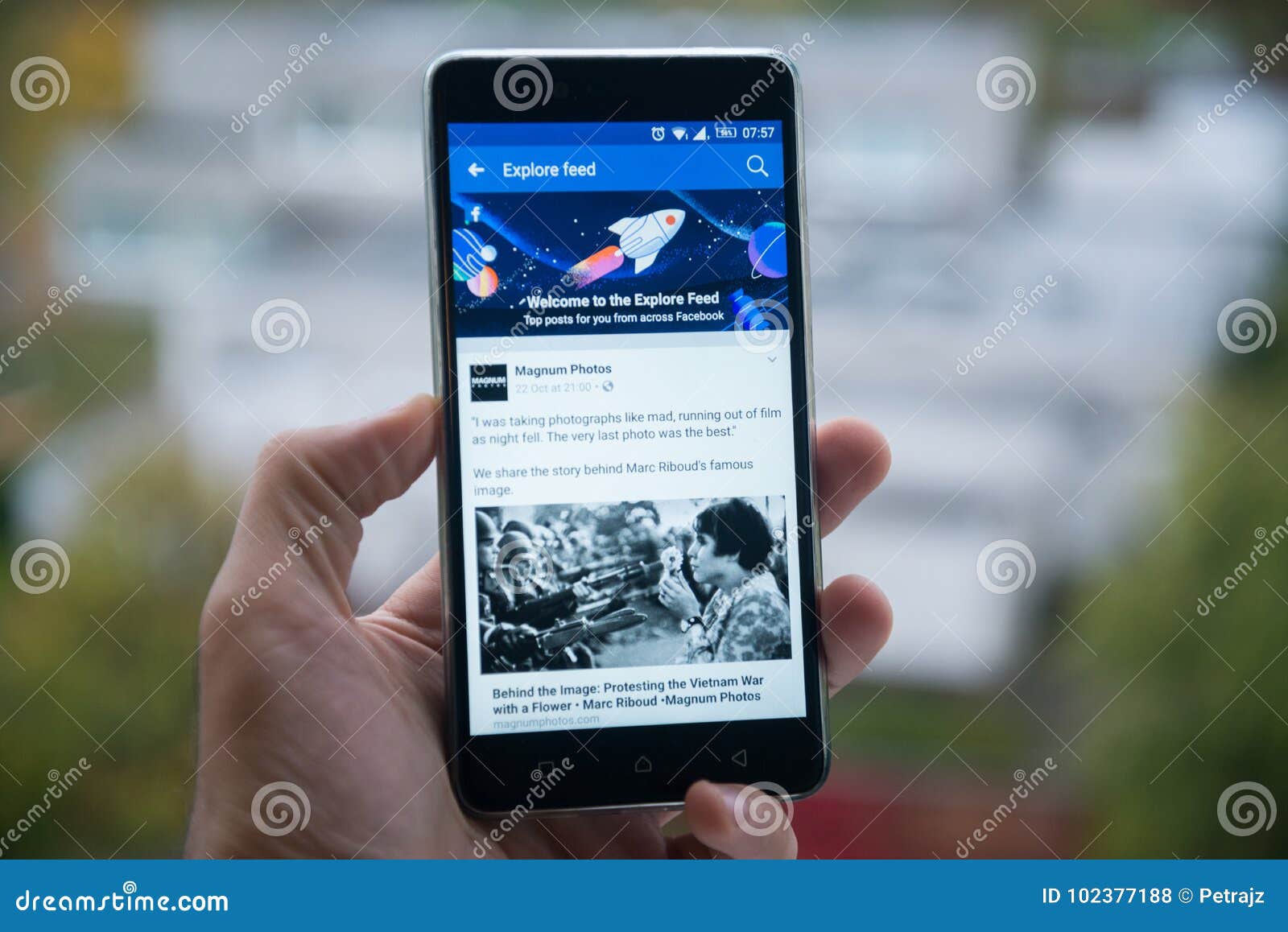 Facebook Explore Feed on Mobile Phone Editorial Stock Photo - Image of ...