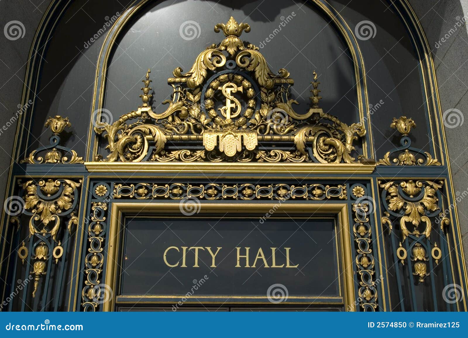 San Francisco S City Hall Sign Stock Photo - Image of town ...