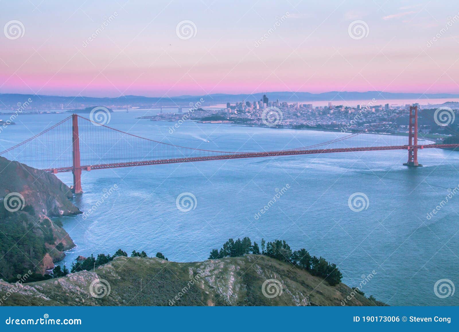San Francisco Skyline at Sunset Stock Photo - Image of landscape ...