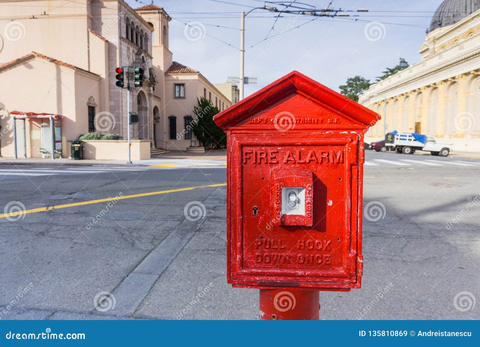 San Francisco Street Fire Alarm Stock Image - Image of protect, service ...