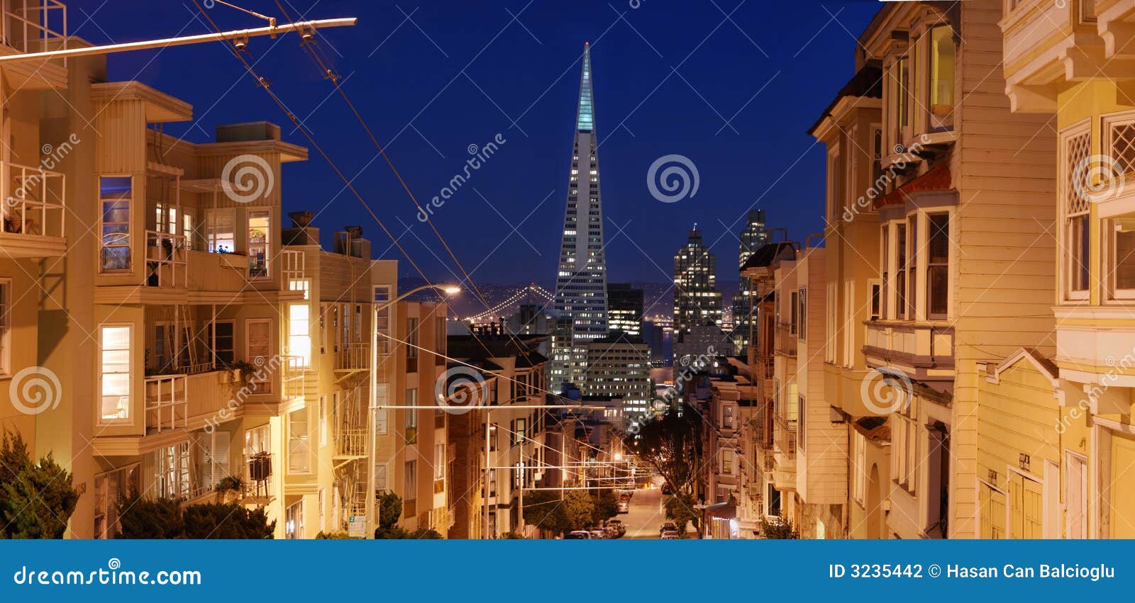 San Francisco Street Panorama Stock Photo - Image of district, downtown ...