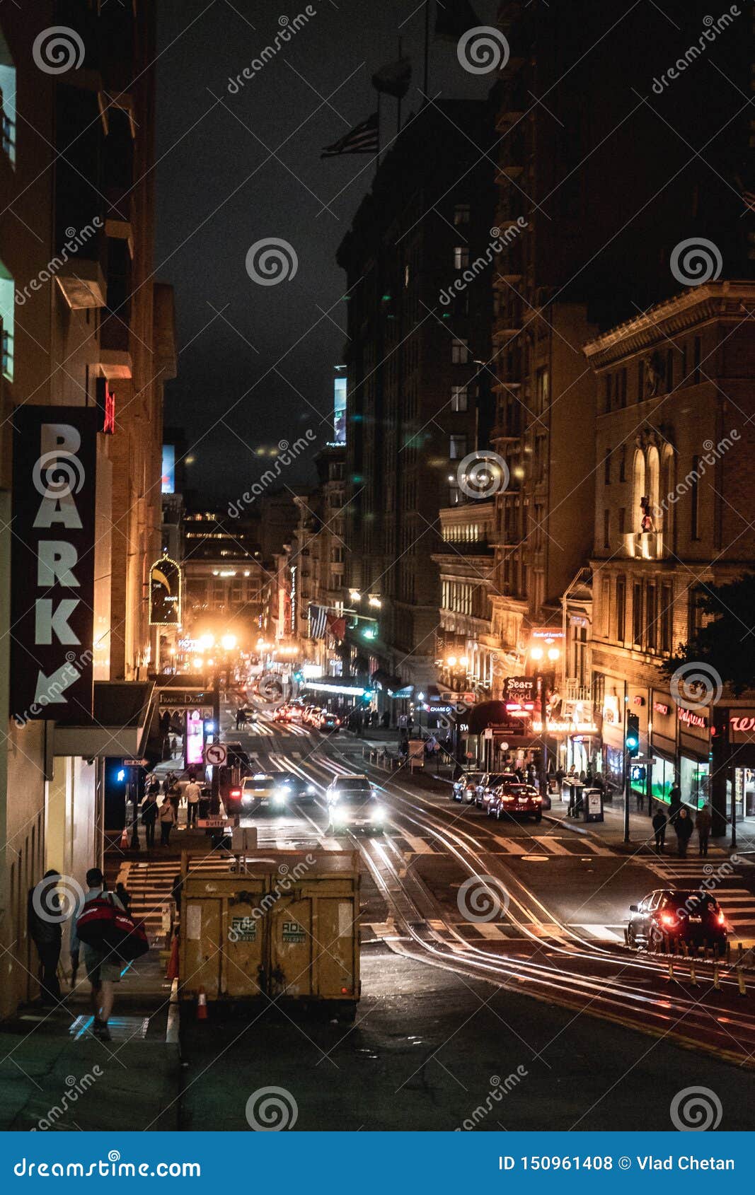 San Francisco Streets at Night, Street Lights Editorial Stock Photo ...