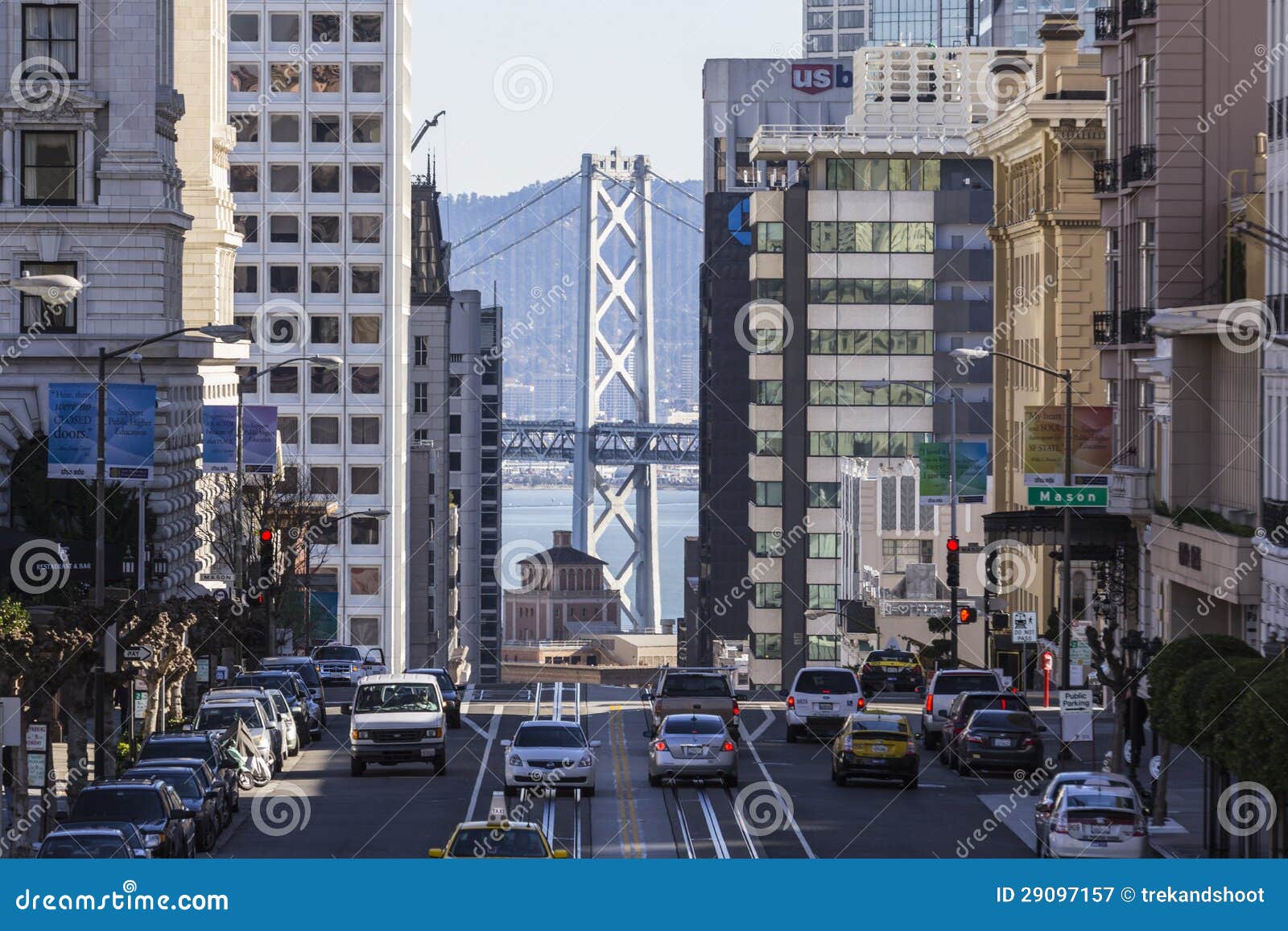 San Francisco Towers and Bay Bridge Editorial Photography - Image of ...