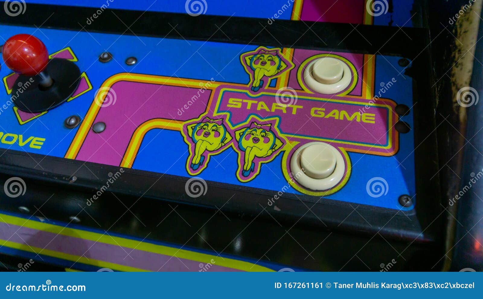 Start Buttons for Ms Pacman Arcade Machine Editorial Photo - Image of ...