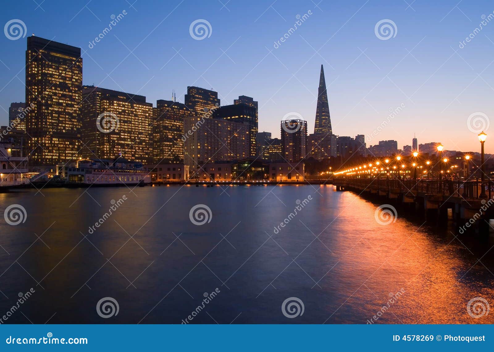 San Francisco waterfront stock image. Image of evening - 4578269