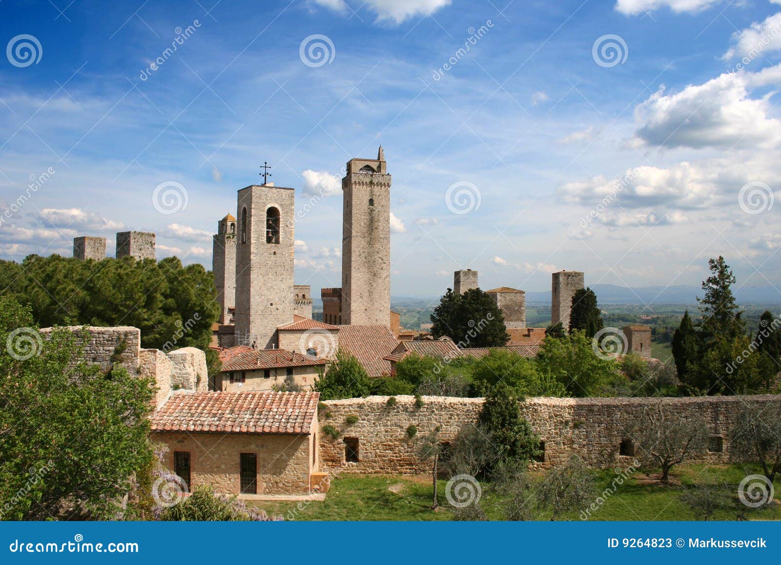 San Giminiano in Italy / Tuscany Stock Image - Image of chimney ...
