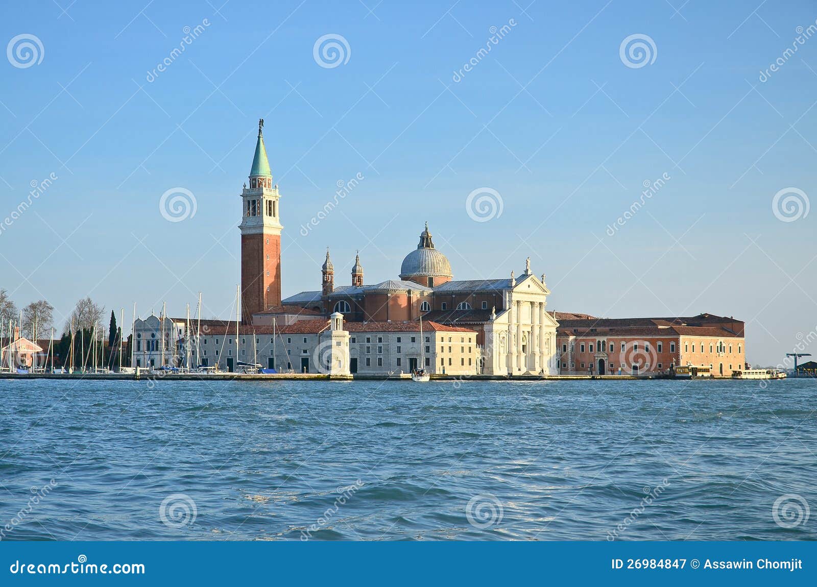 San Giorgio Island, Venice, Italy Stock Image - Image of dawn, skyline ...
