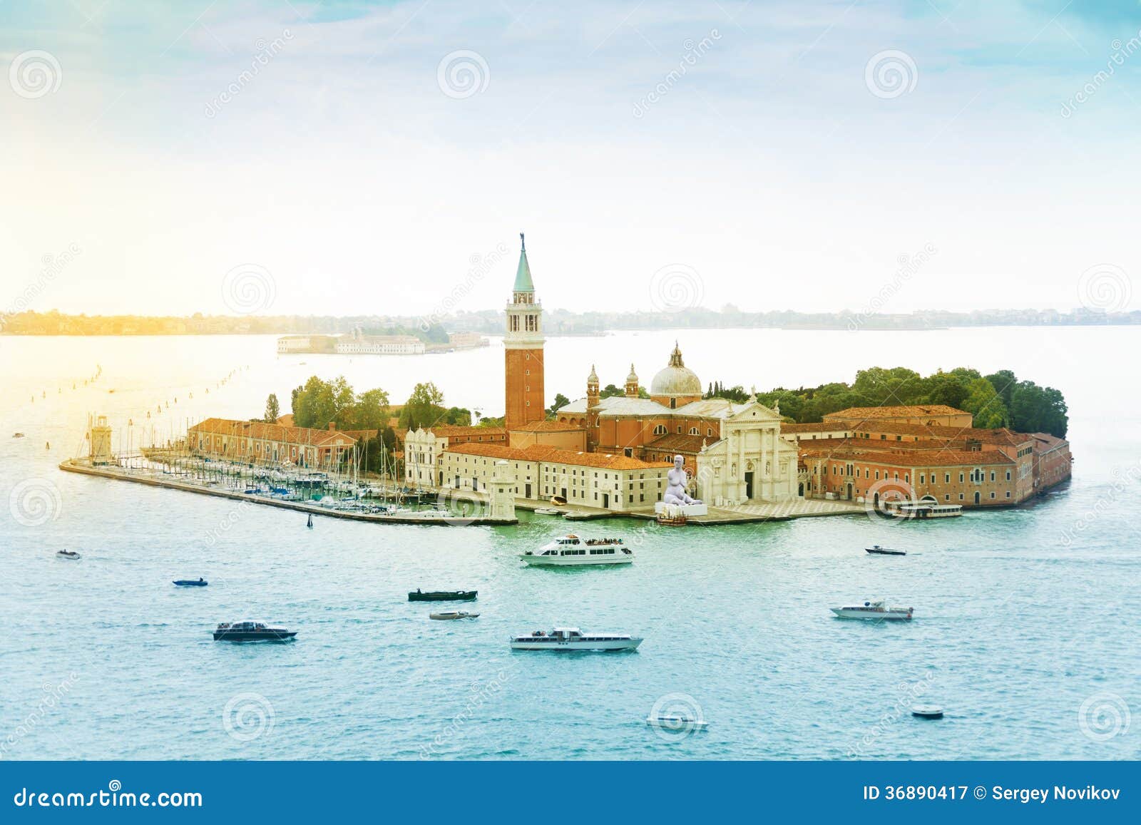 San Giorgio Maggiore Island Stock Image - Image of gondola, colorful ...