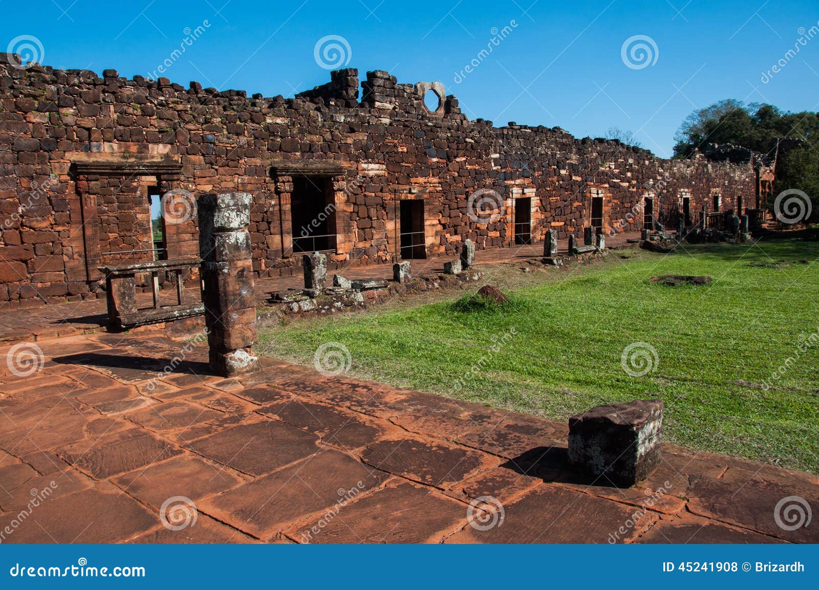 San Ignacio Mini Jesuites Ruins, Misiones, Argentina Stock Photo ...