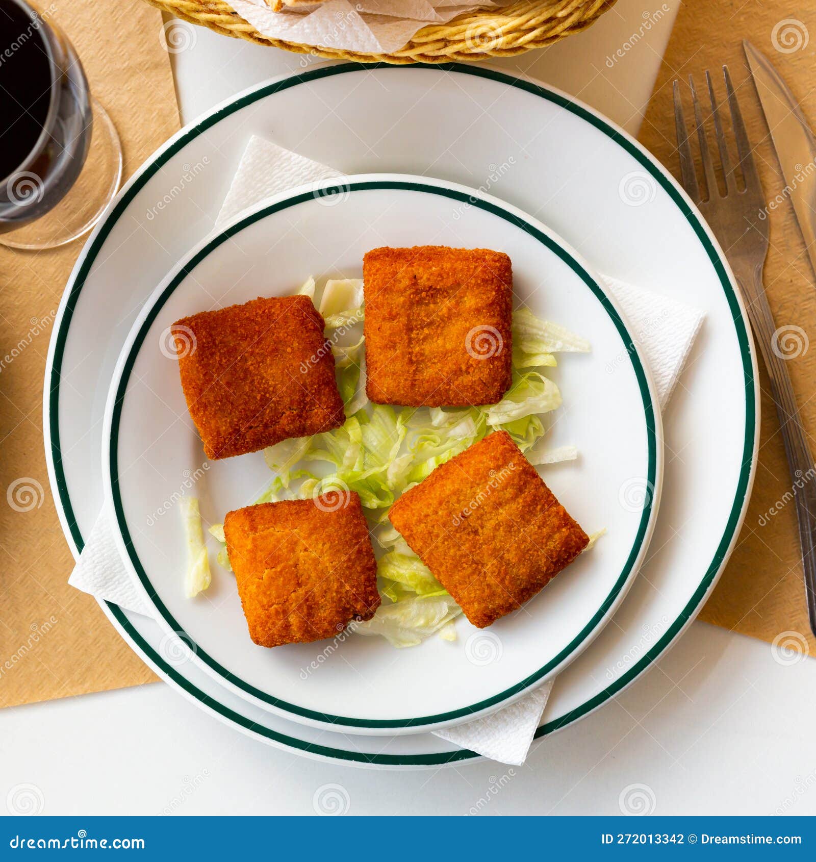 San Jacobo Tapa, Fried Cheese with Ham Stock Photo - Image of grilled ...