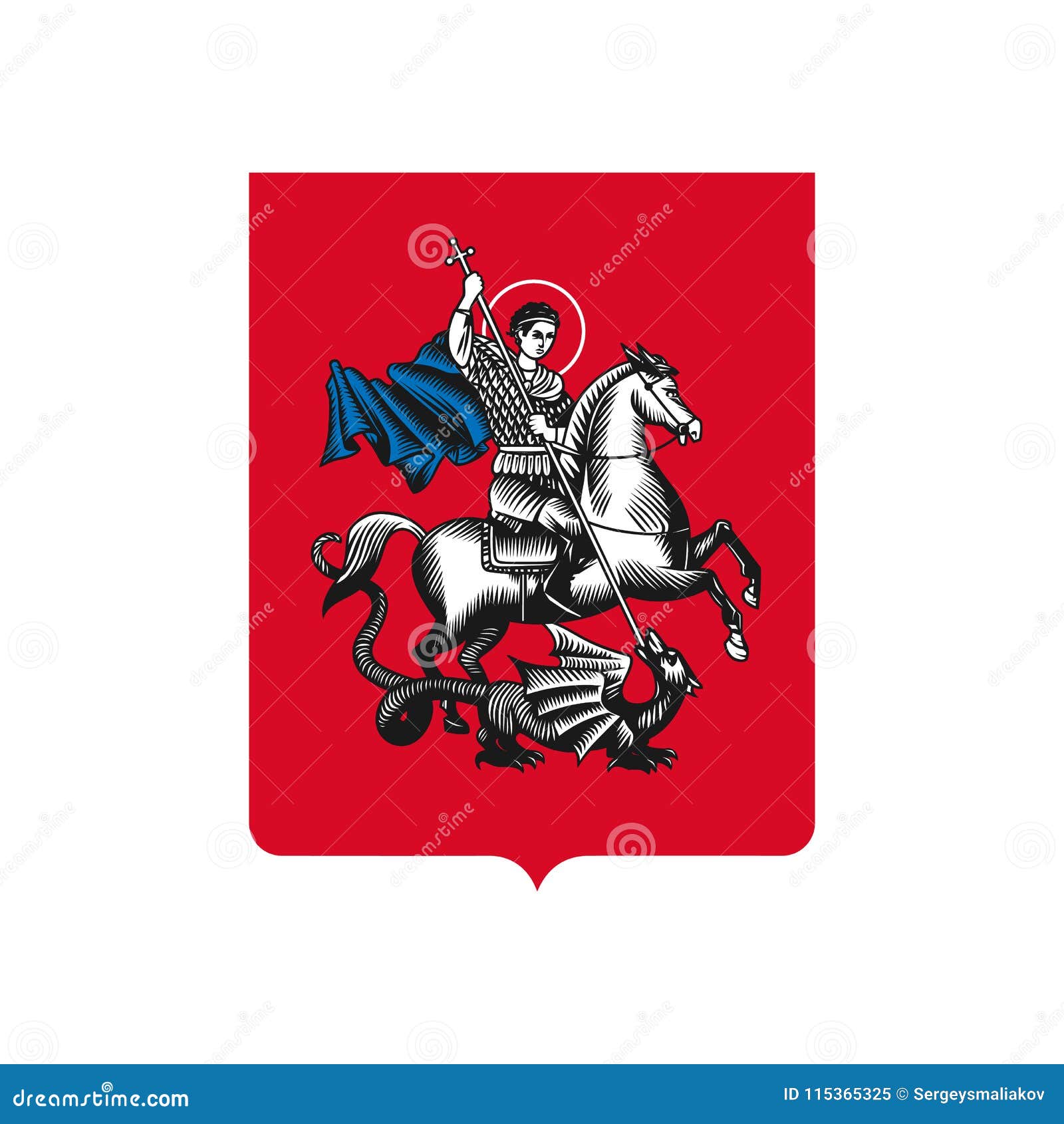 San Jorge Ejemplo En Fondo Rojo Ilustración del Vector - Ilustración de ...
