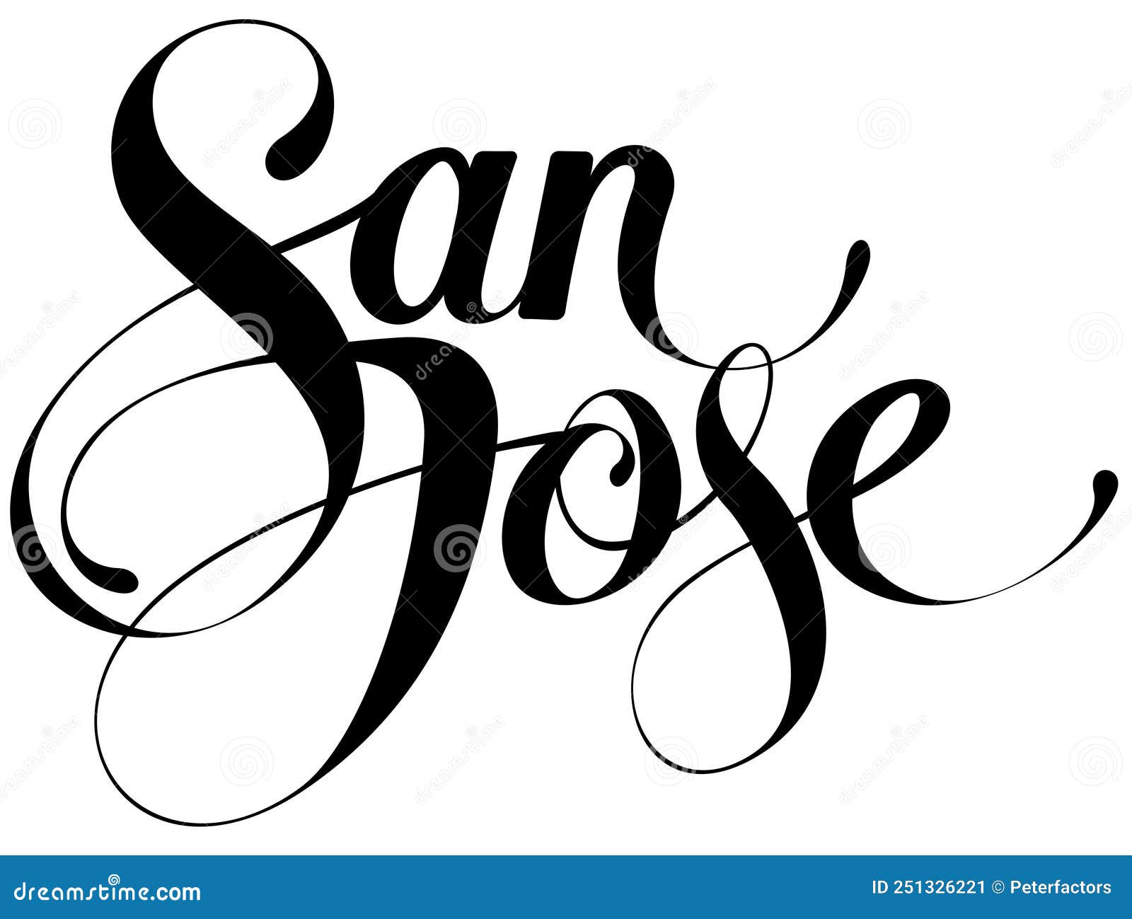 San Jose - Custom Calligraphy Text Stock Vector - Illustration of ...