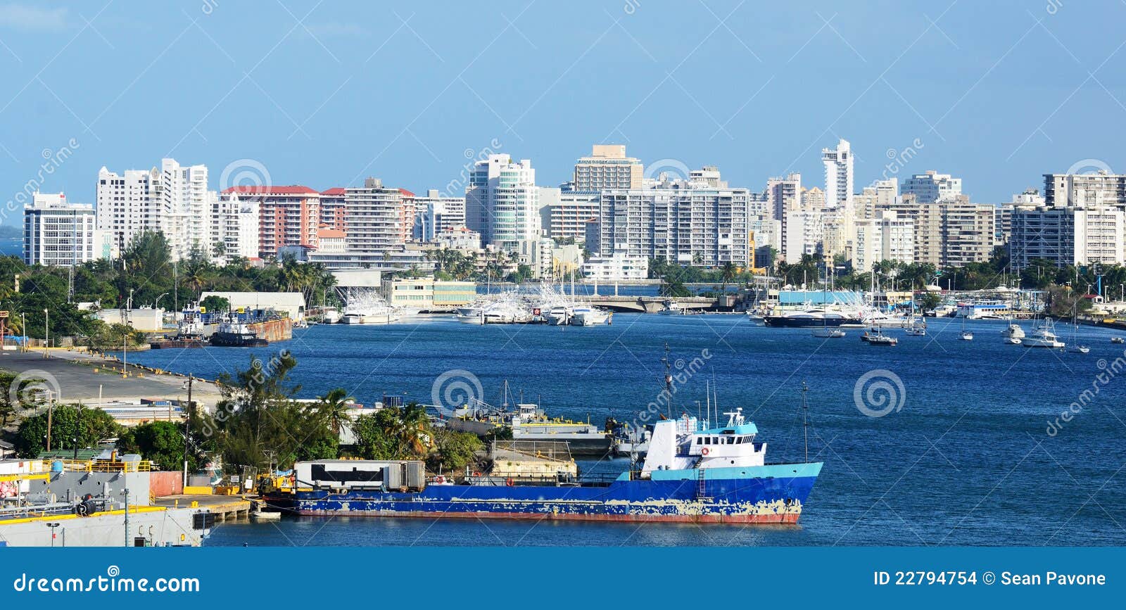 San Juan, Puerto Rico Skyline Stock Photo - Image of rico, waterfront ...