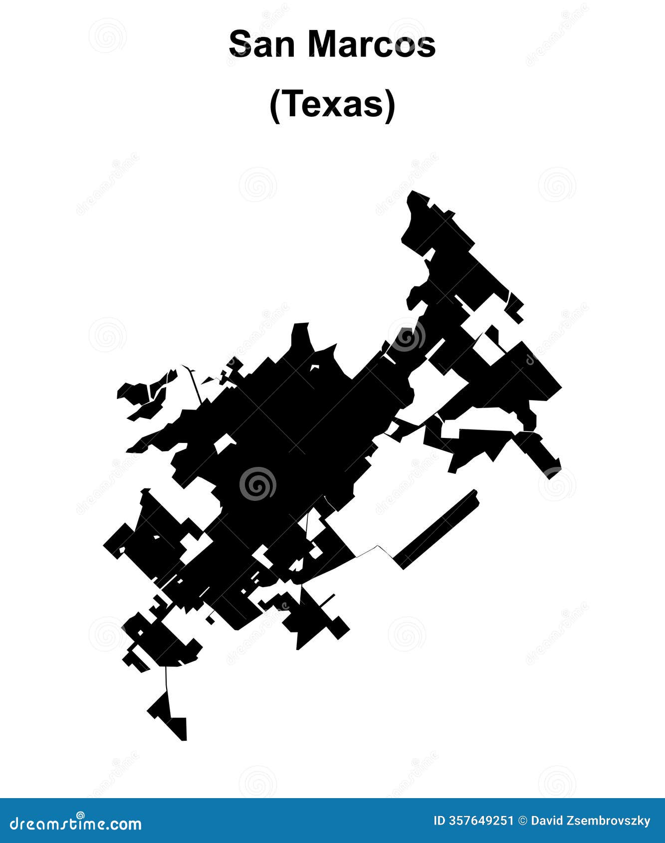 San Marcos Outline Map Cartoon Vector | CartoonDealer.com #357649251