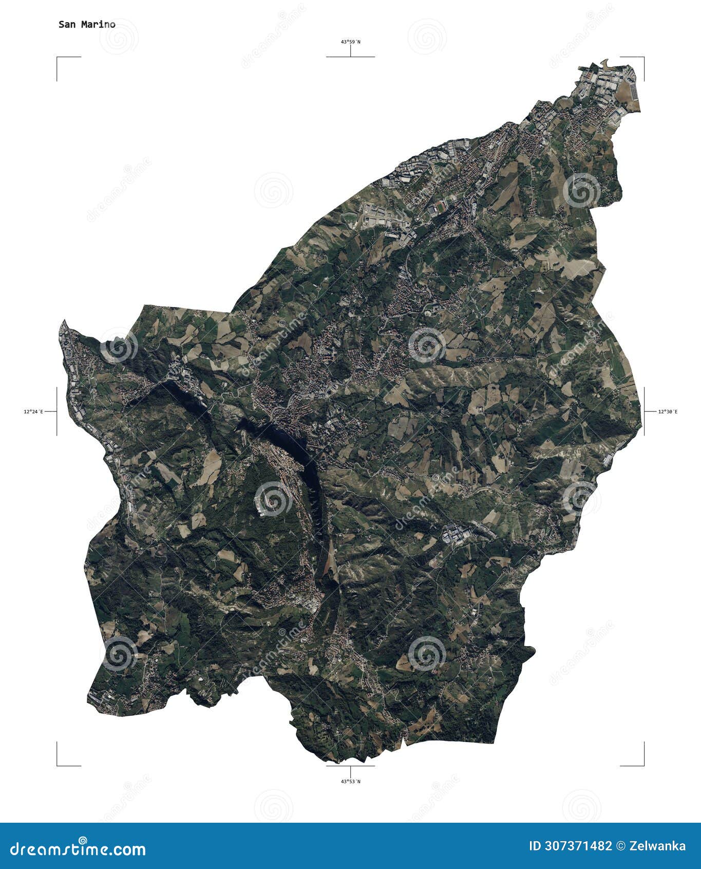 San Marino Shape on White. High-res Satellite Stock Illustration ...