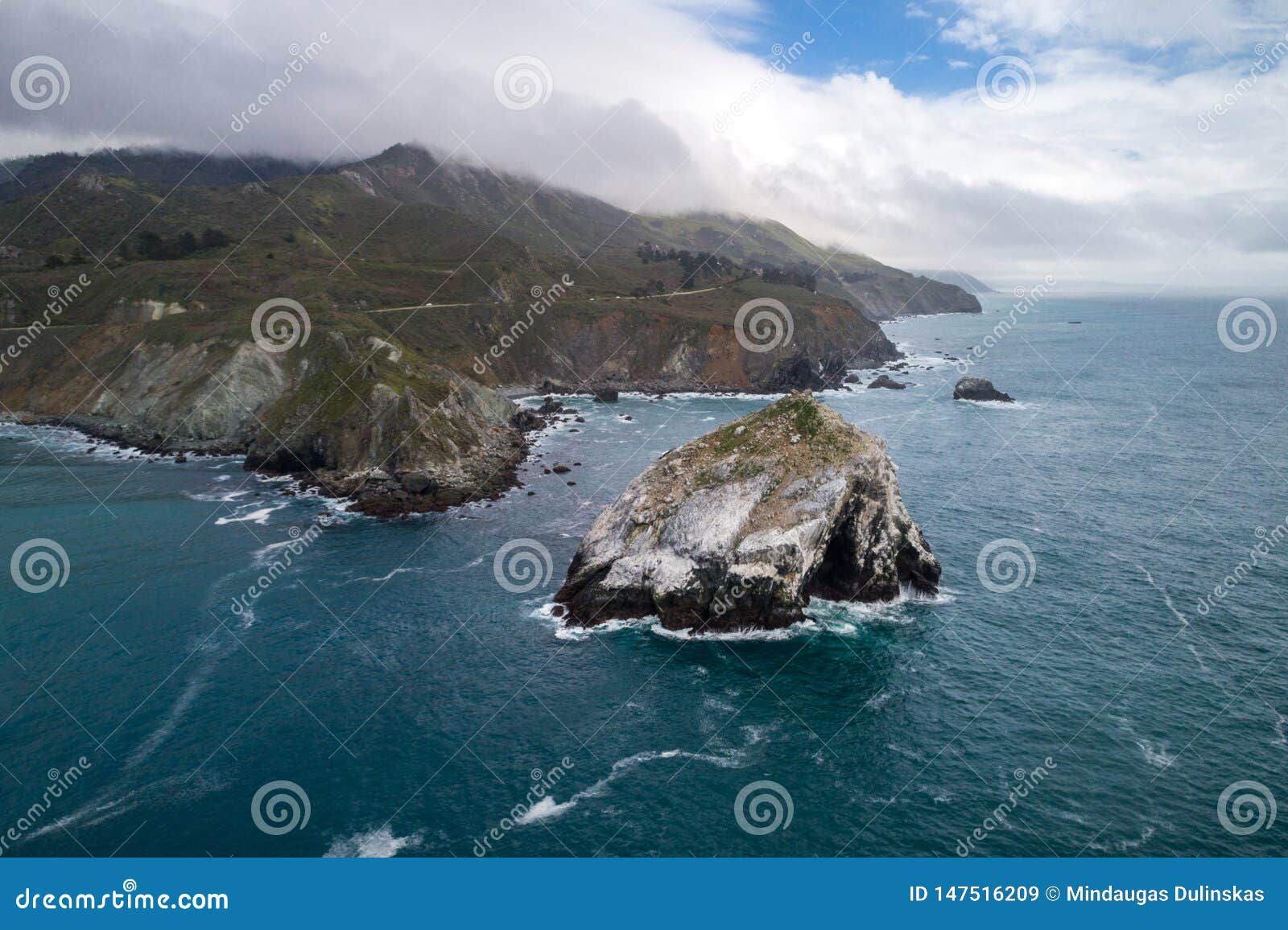 San Martin Rock in Big Sur, California Stock Image - Image of west ...