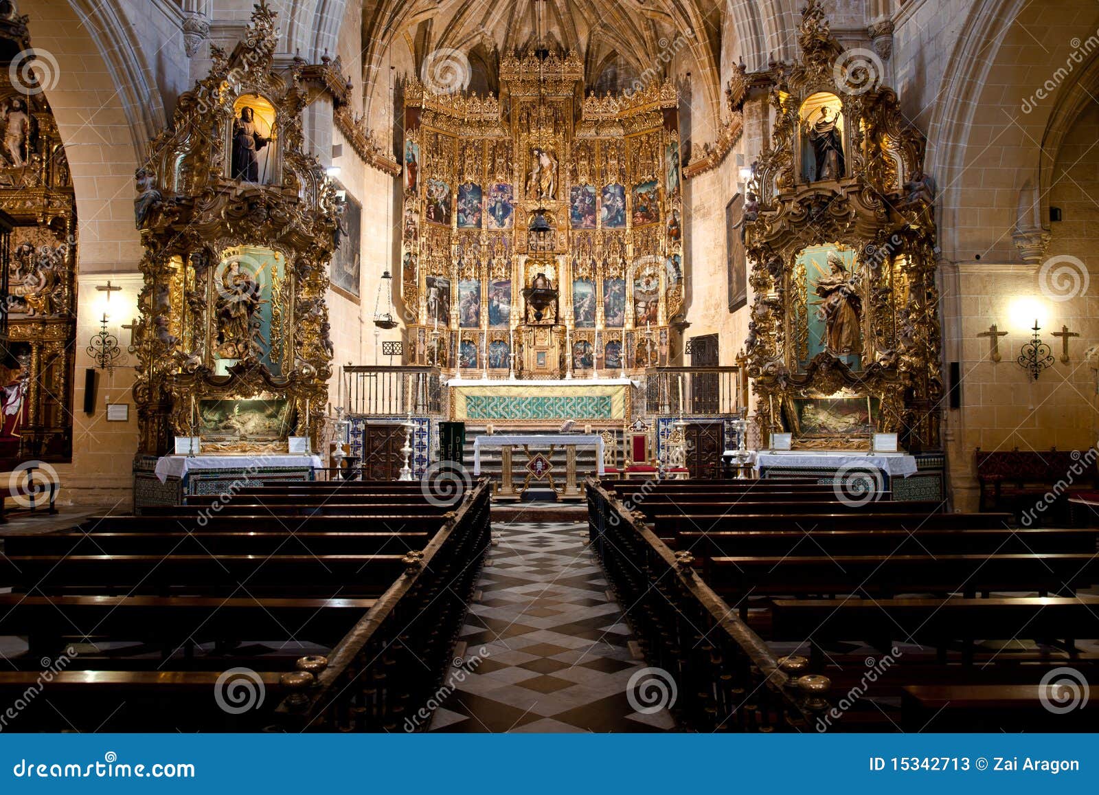 San Pedro church interiors stock image. Image of holy - 15342713