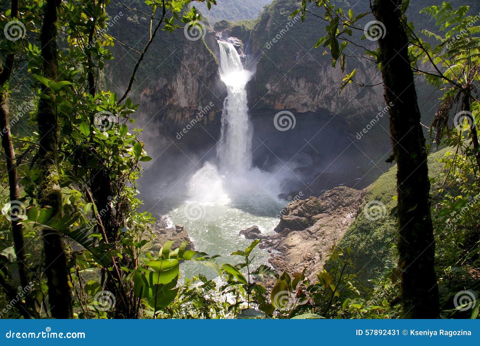 San Rafael Falls. Ecuador stock image. Image of jungle - 57892431