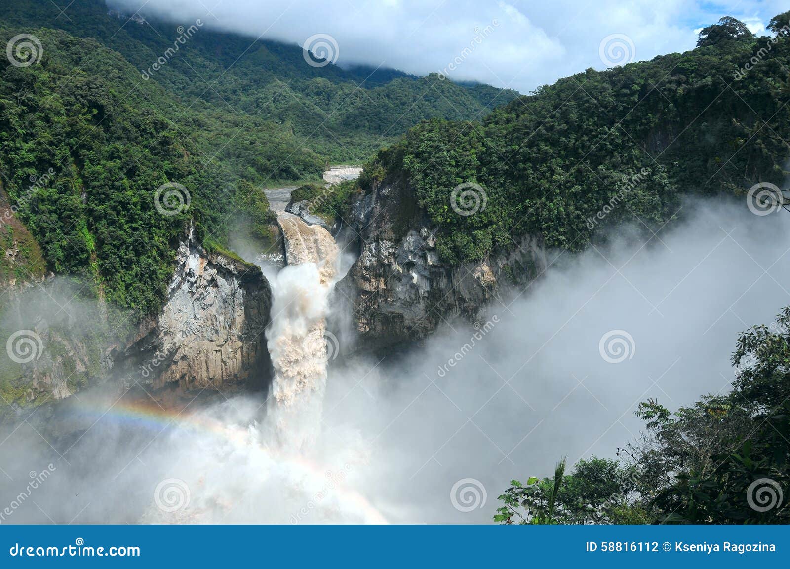 San Rafael Falls. the Largest Waterfall in Ecuador Stock Photo - Image ...