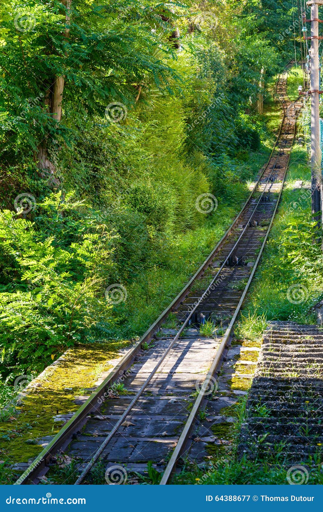 San Sebastian Funicular Track Stock Image - Image of cableway, track ...