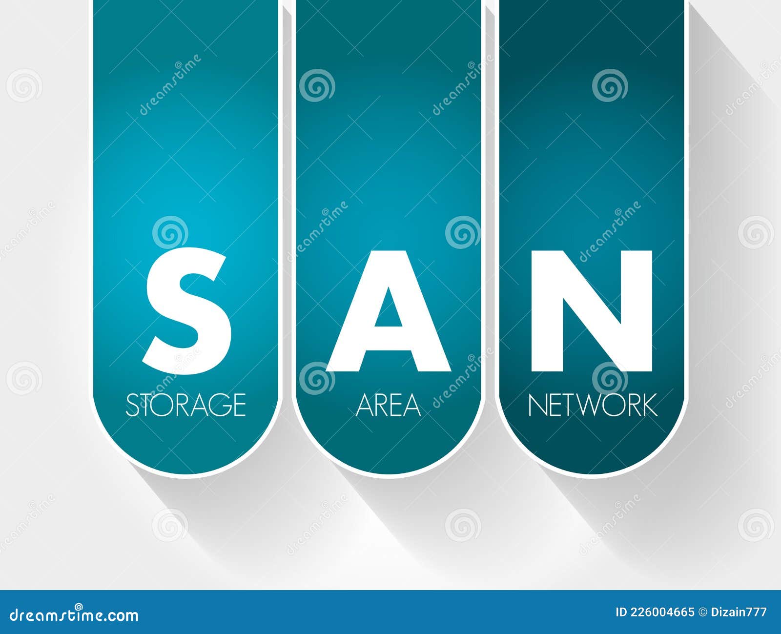 San Storage Area Network Acronym Technology Concept Background Stock ...