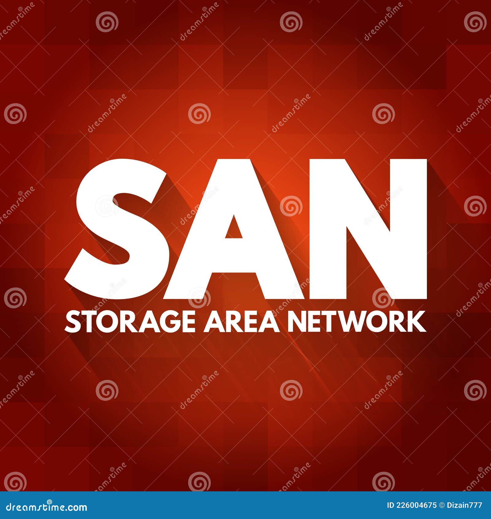 SAN - Storage Area Network Acronym, Technology Concept Background Stock ...