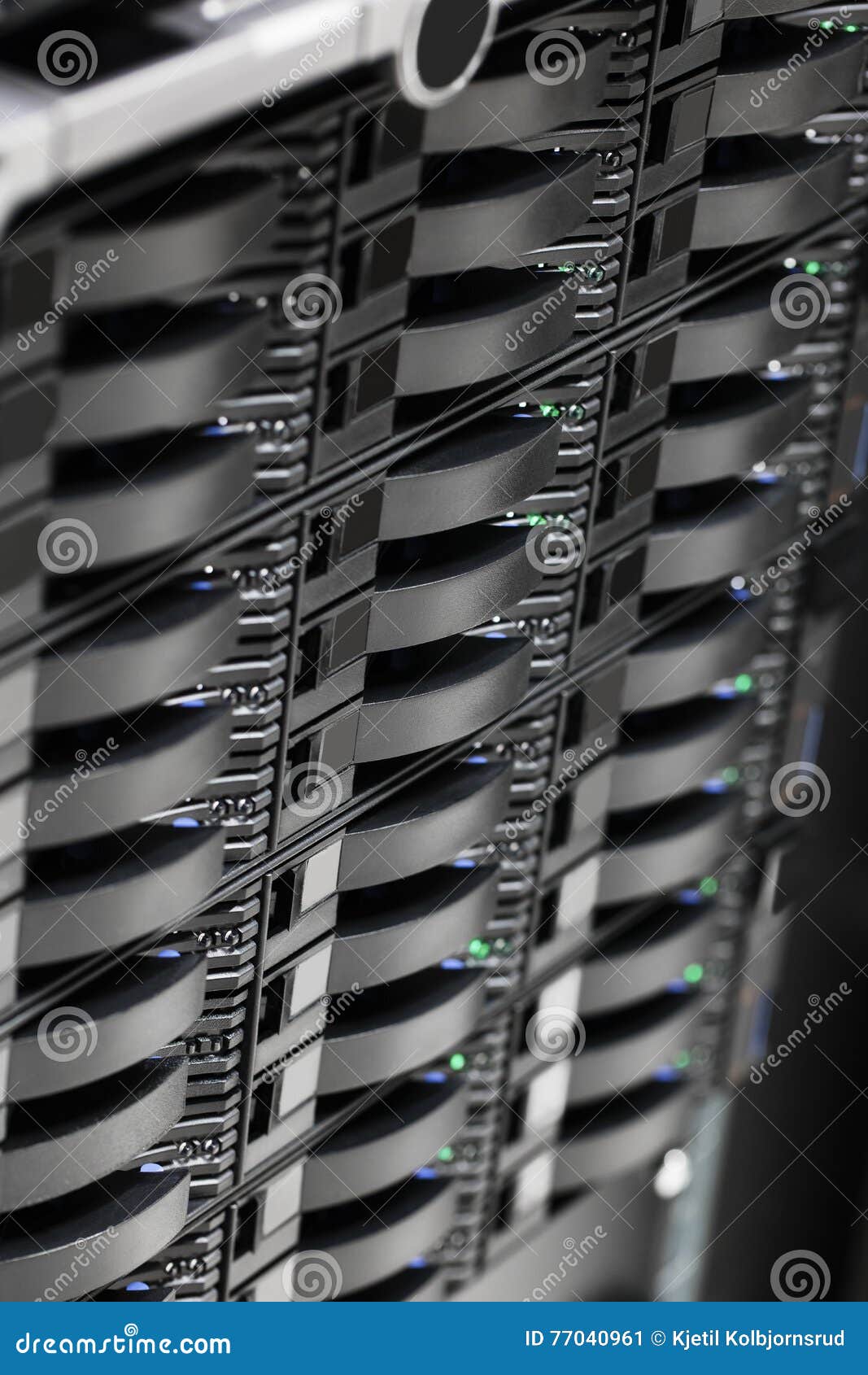 San Storage Hard Drives in Large Data Center Stock Image - Image of ...