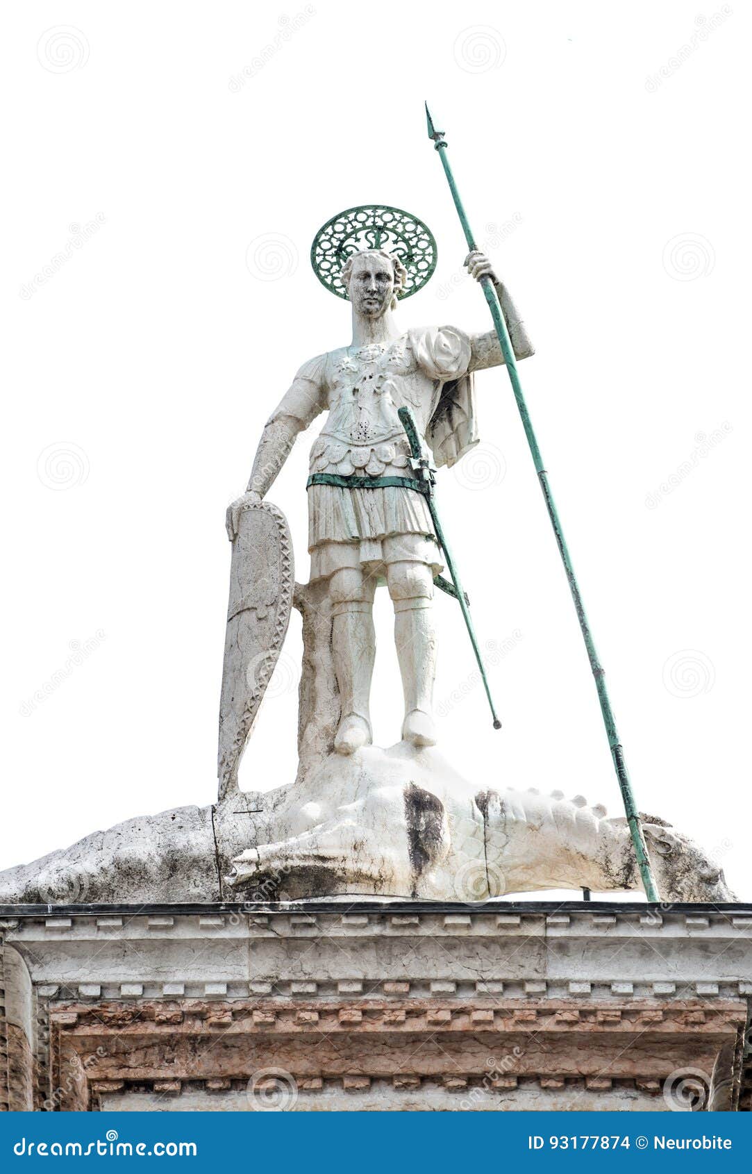 San Teodoro Top Column Statue, Venice, Italy Stock Photo - Image of ...