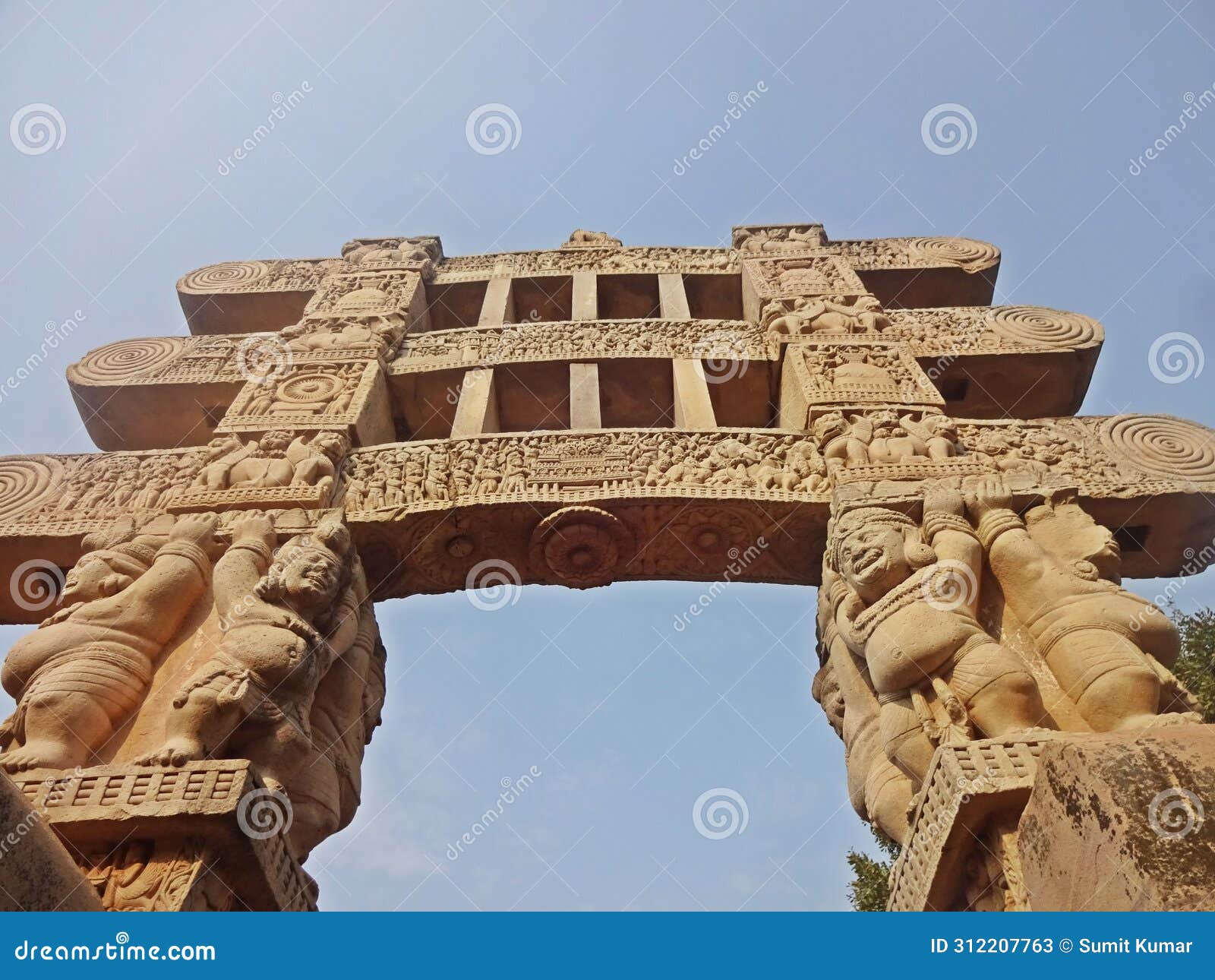 Sanchi Stupa Gate ( Toranas of Sanchi Stupa) at Sanchi Stock Image ...
