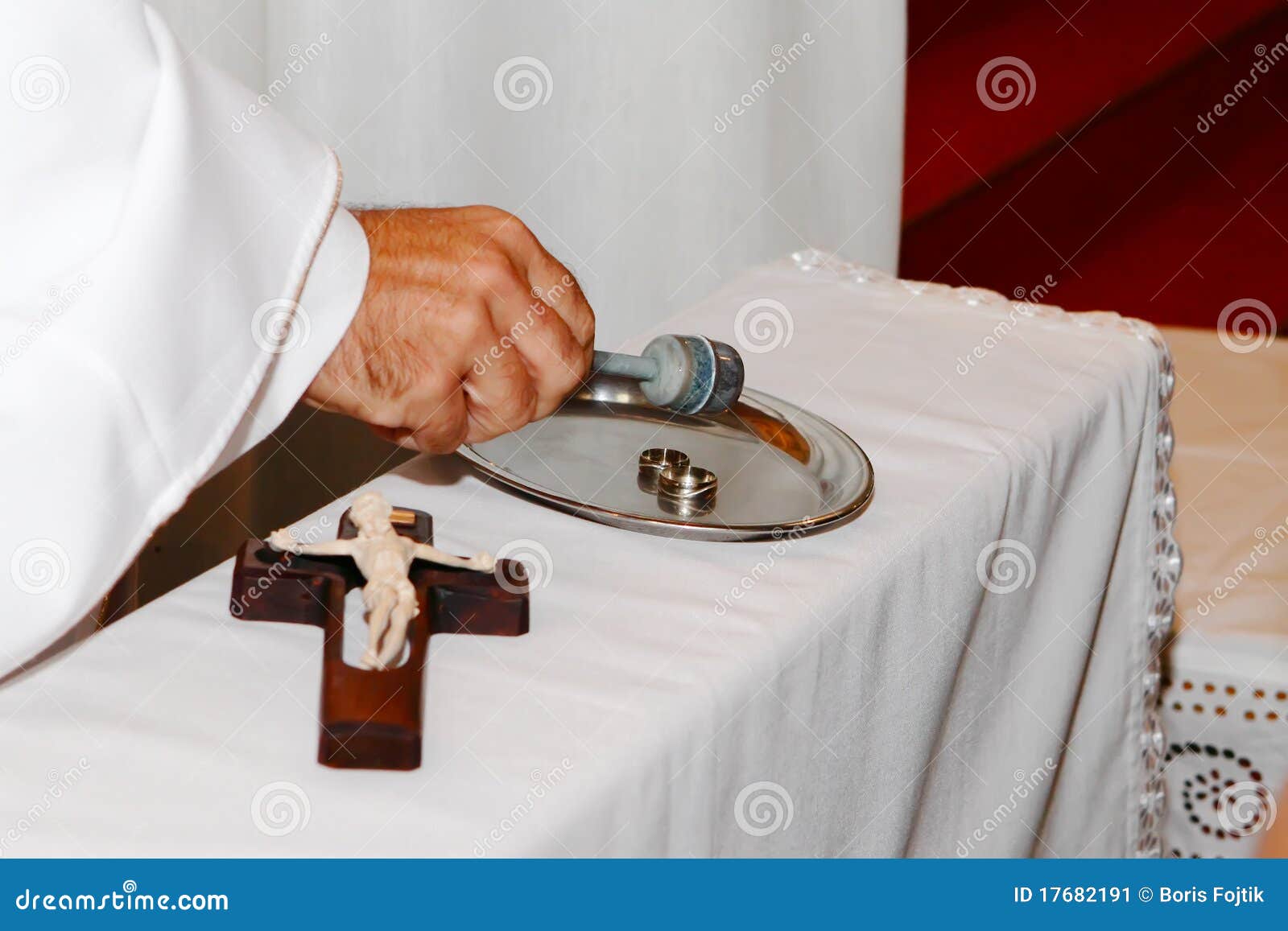 Sanctification Wedding Rings Stock Image - Image of sacrament, minister ...