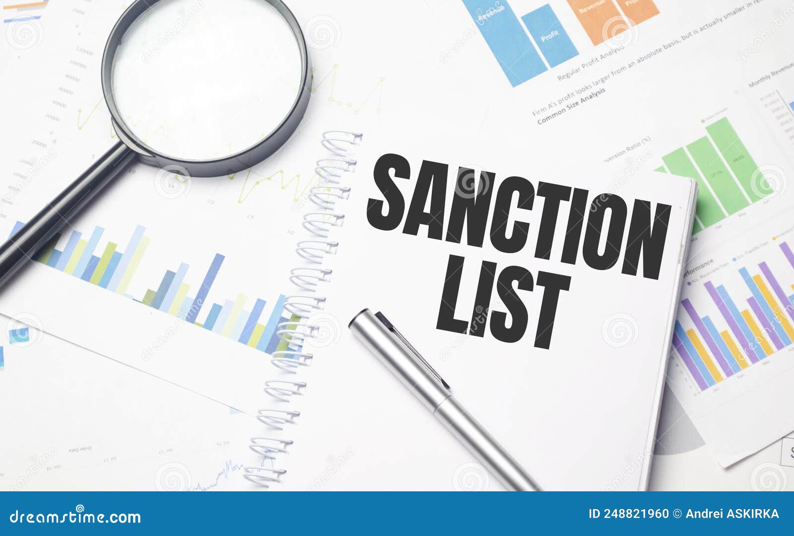 SANCTION LIST Text on White Paper with Charts and Pen Stock Photo ...