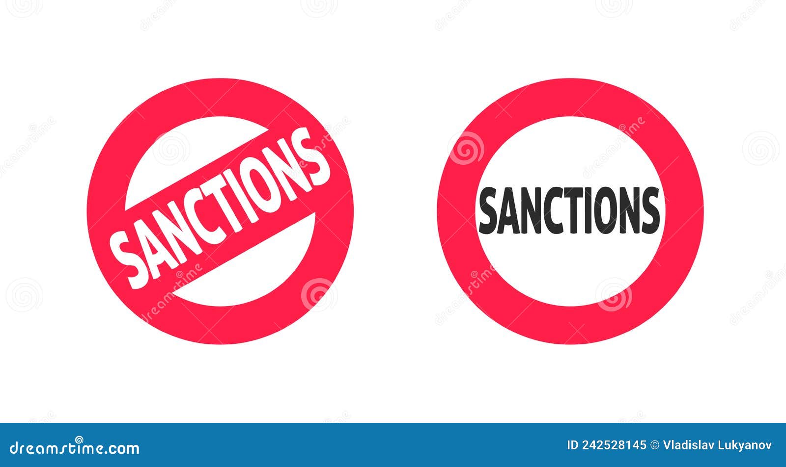 Sanctions Sign Icon Vector Concept Symbol Illustration, Penalties ...
