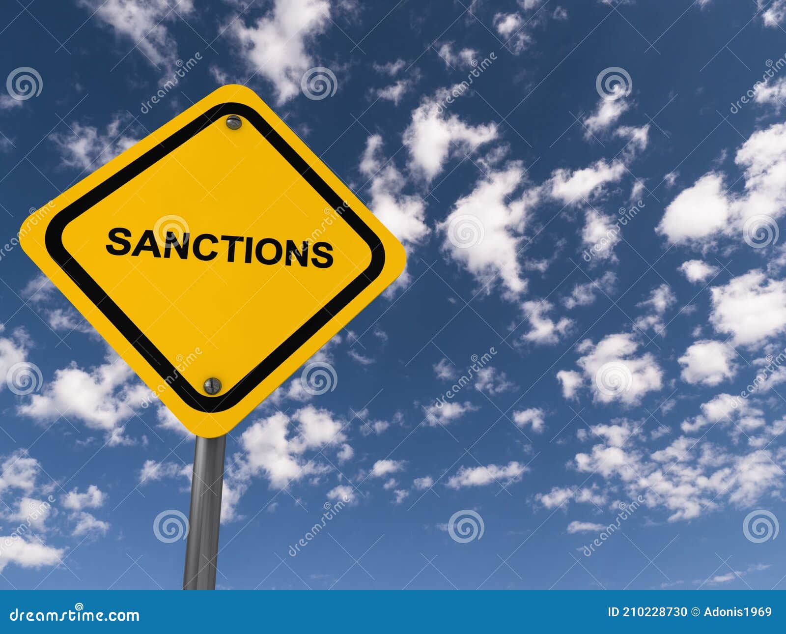 Sanctions traffic sign stock photo. Image of dimensional - 210228730