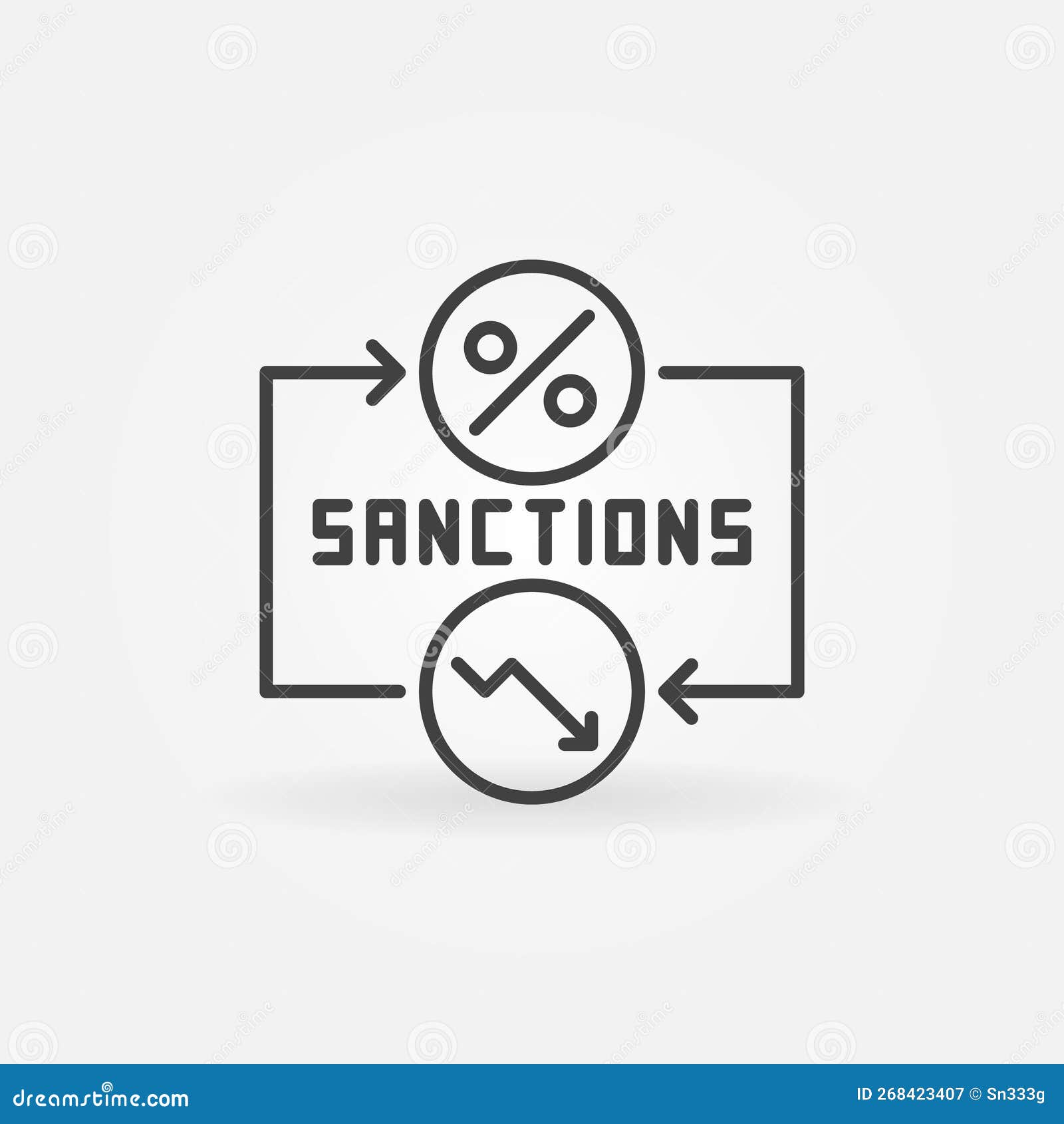 Sanctions Vector Economic Crisis Concept Icon or Sign Stock Vector ...