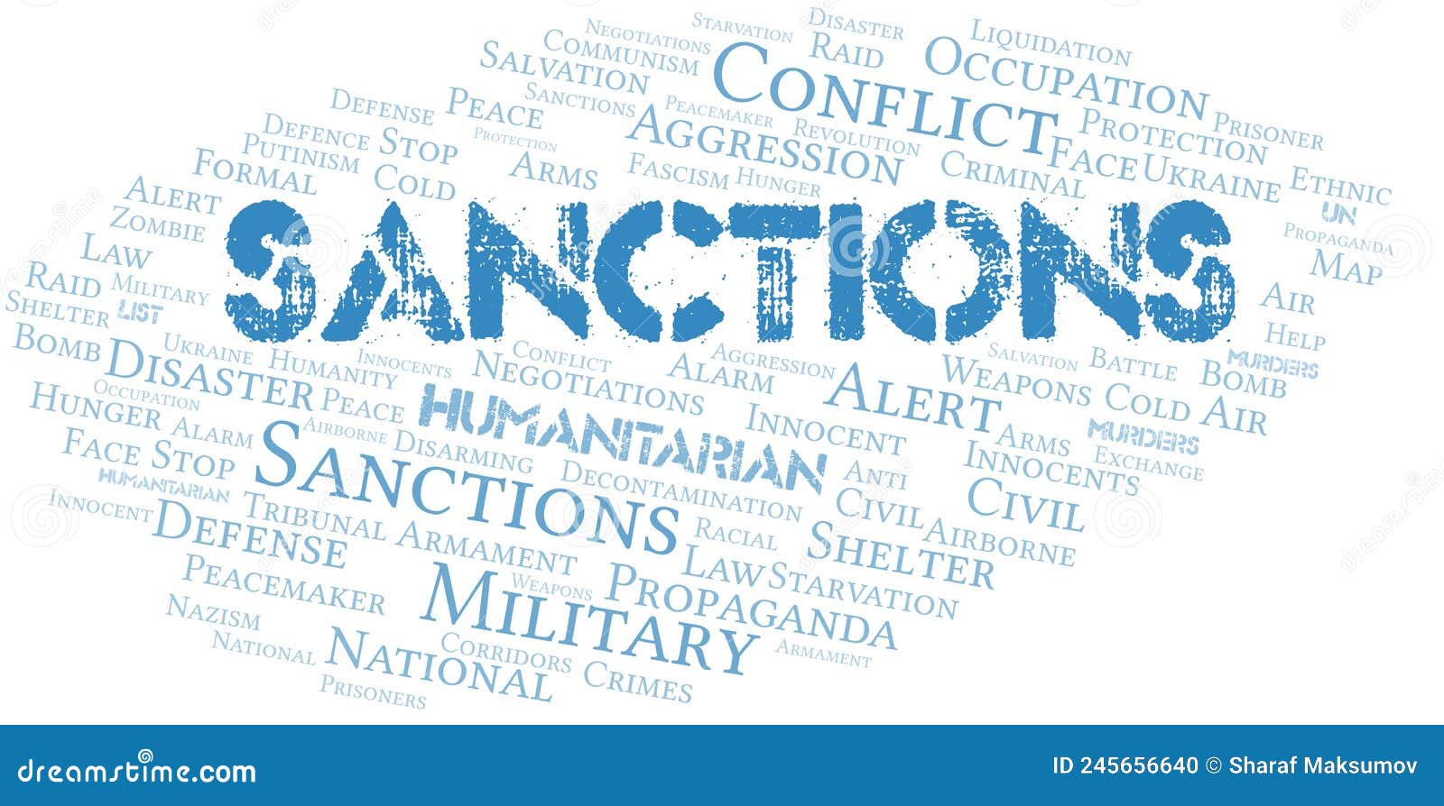 Sanctions Word Block On White Stock Image | CartoonDealer.com #267373621