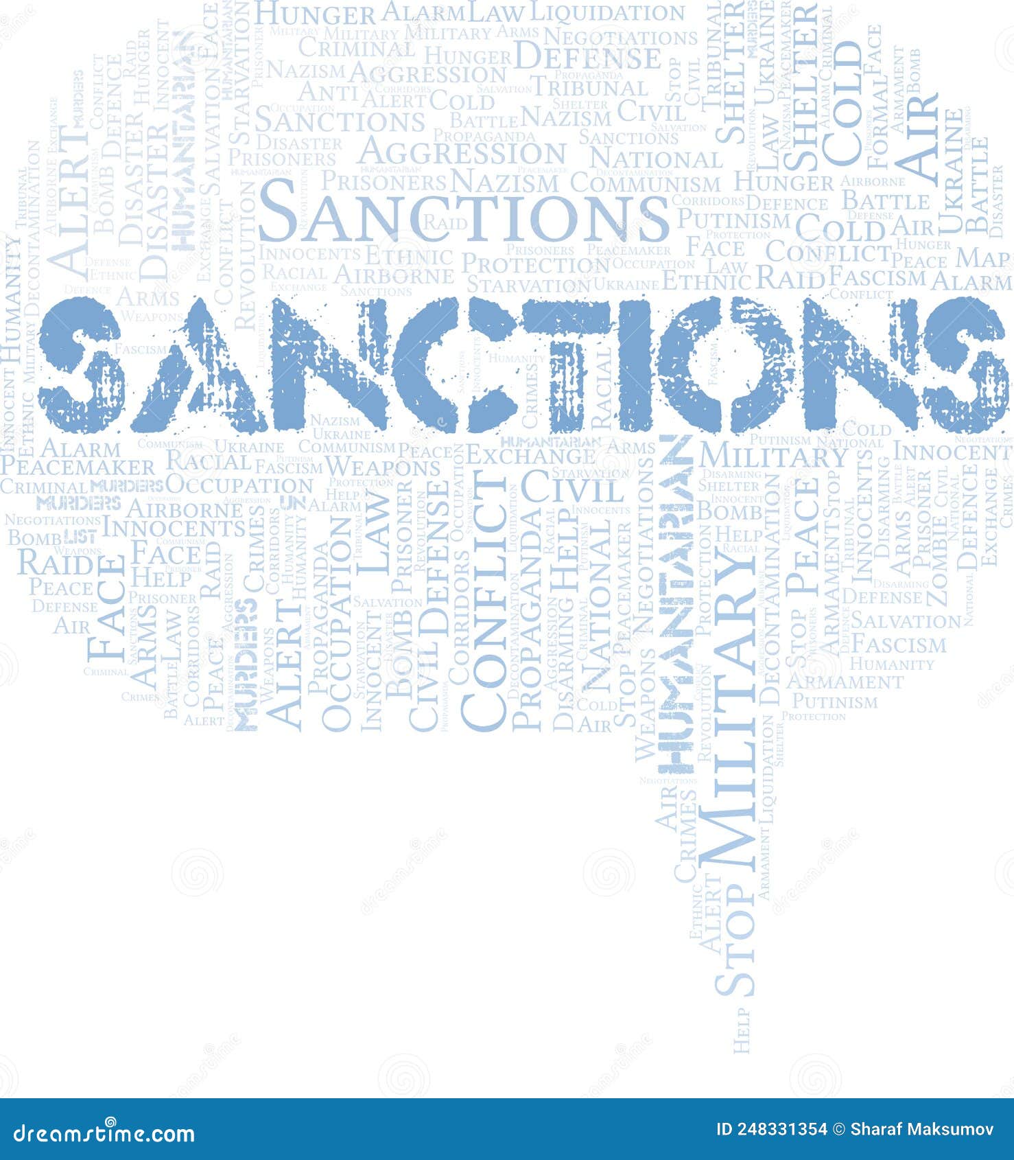Sanctions Word Cloud. Vector Made with the Text only. Stock Vector ...
