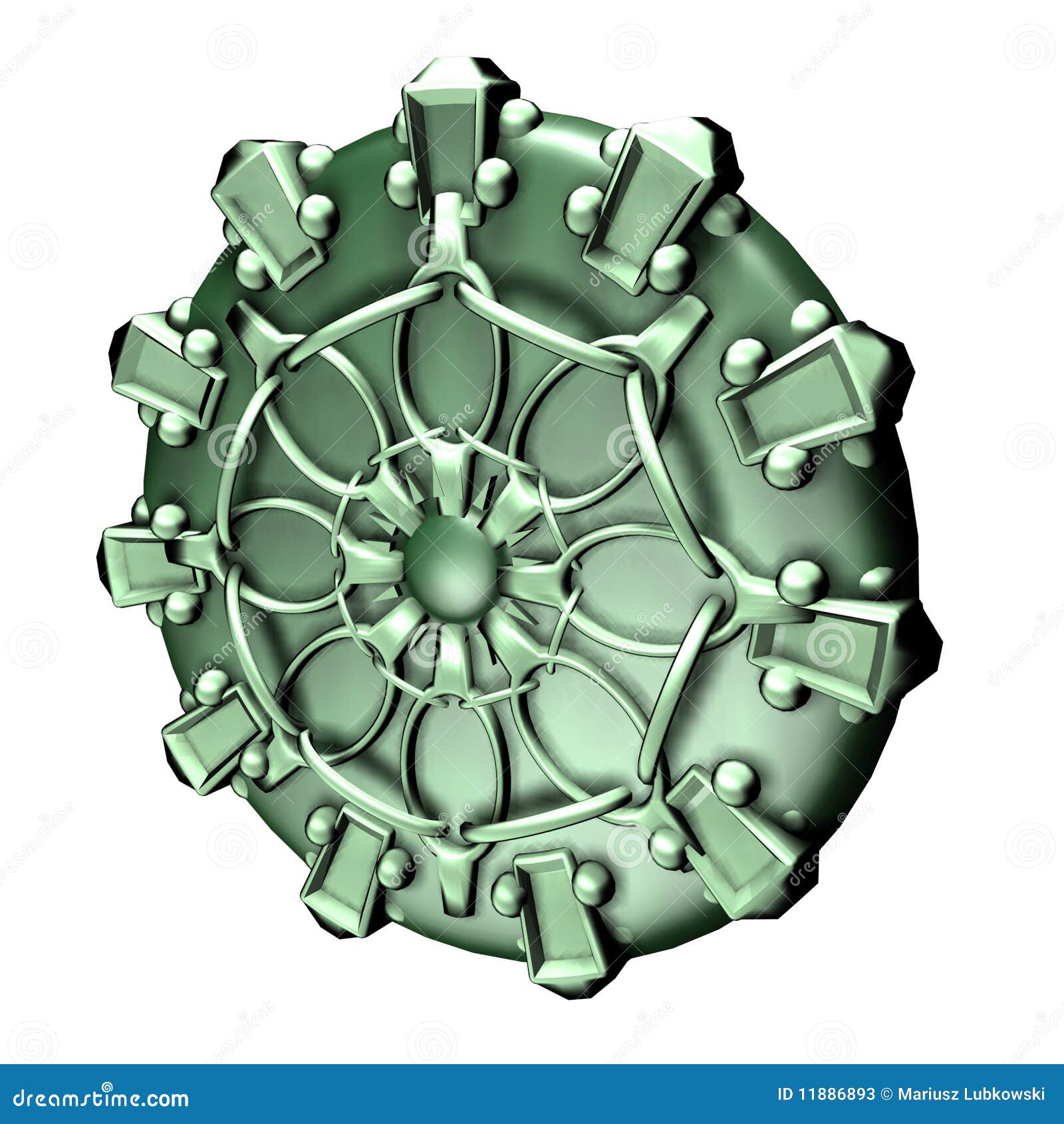 Round Shield Logo Concept Design. Three Dimensional Style. 3D Symbol ...