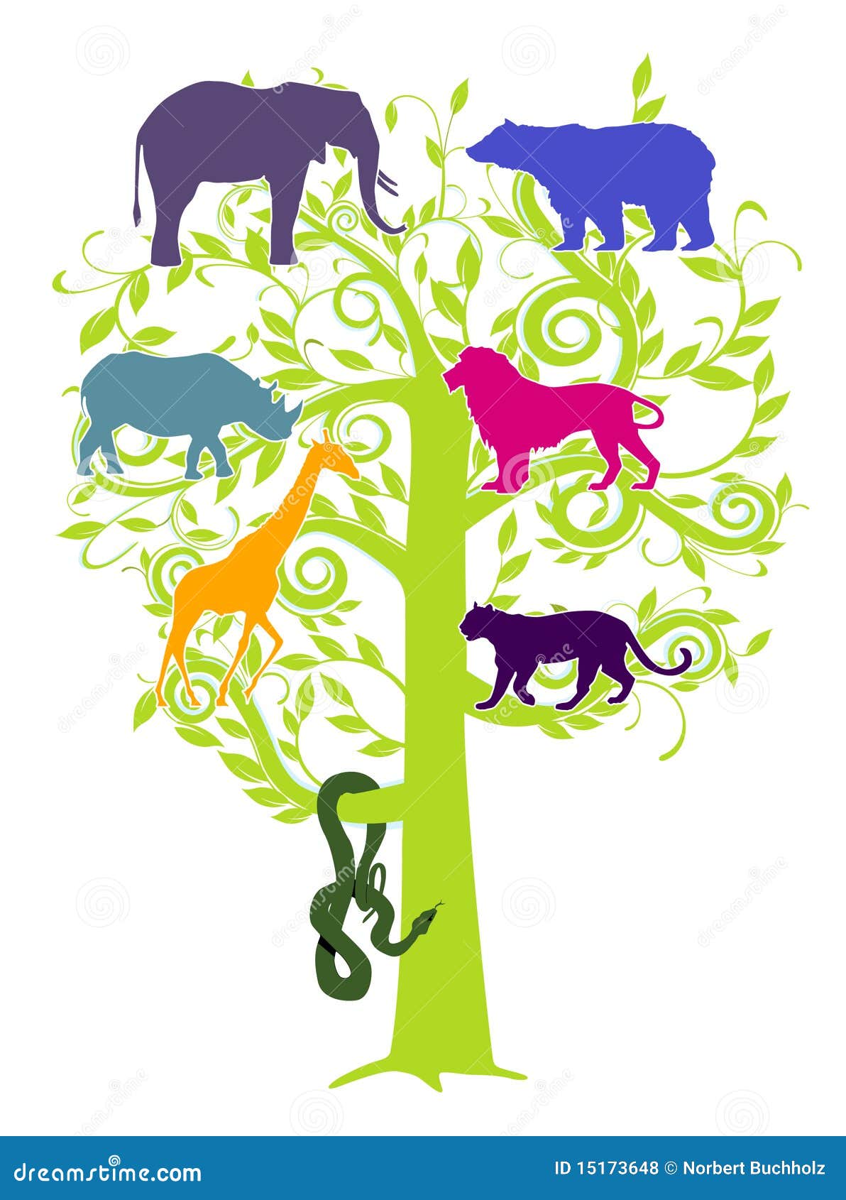 Sanctuary for animals stock vector. Illustration of rhinoceros - 15173648