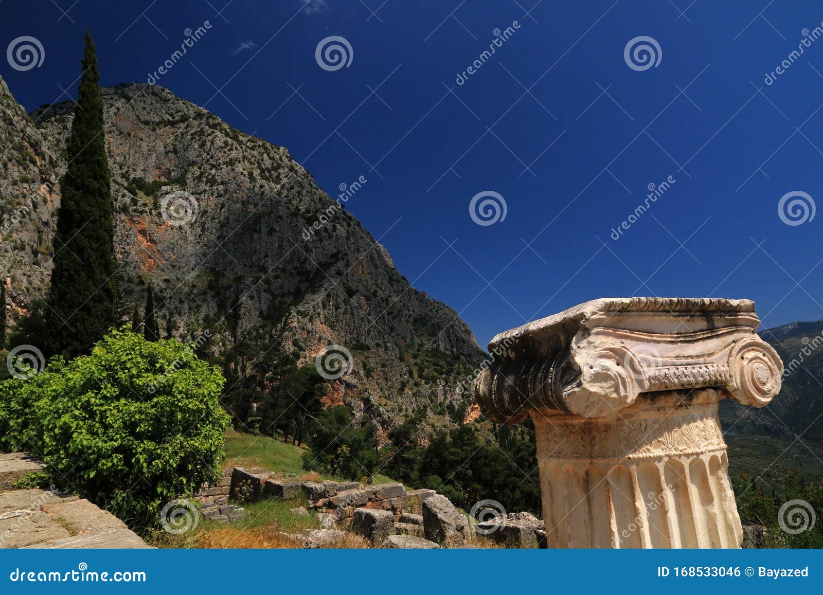 Sanctuary of Apollo stock photo. Image of mountains - 168533046