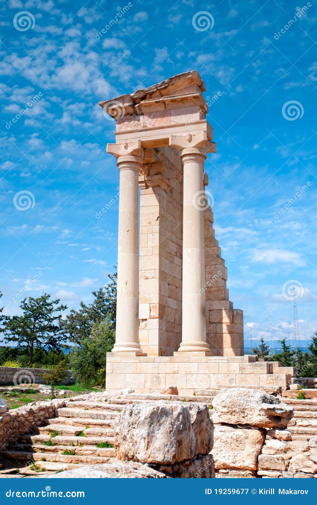 The Sanctuary of Apollo Hylates Stock Image - Image of blue, cloud ...