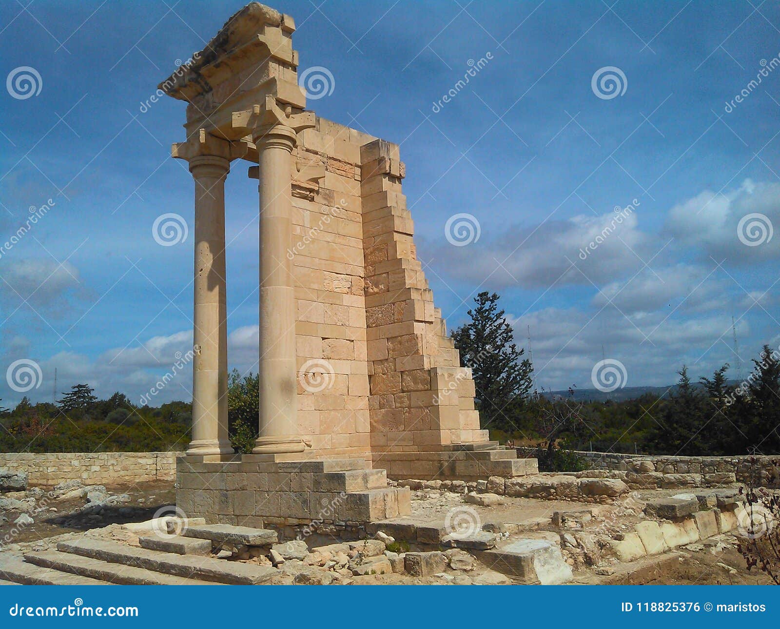 Sanctuary of Apollo Hylates Cyprus Stock Photo - Image of column ...