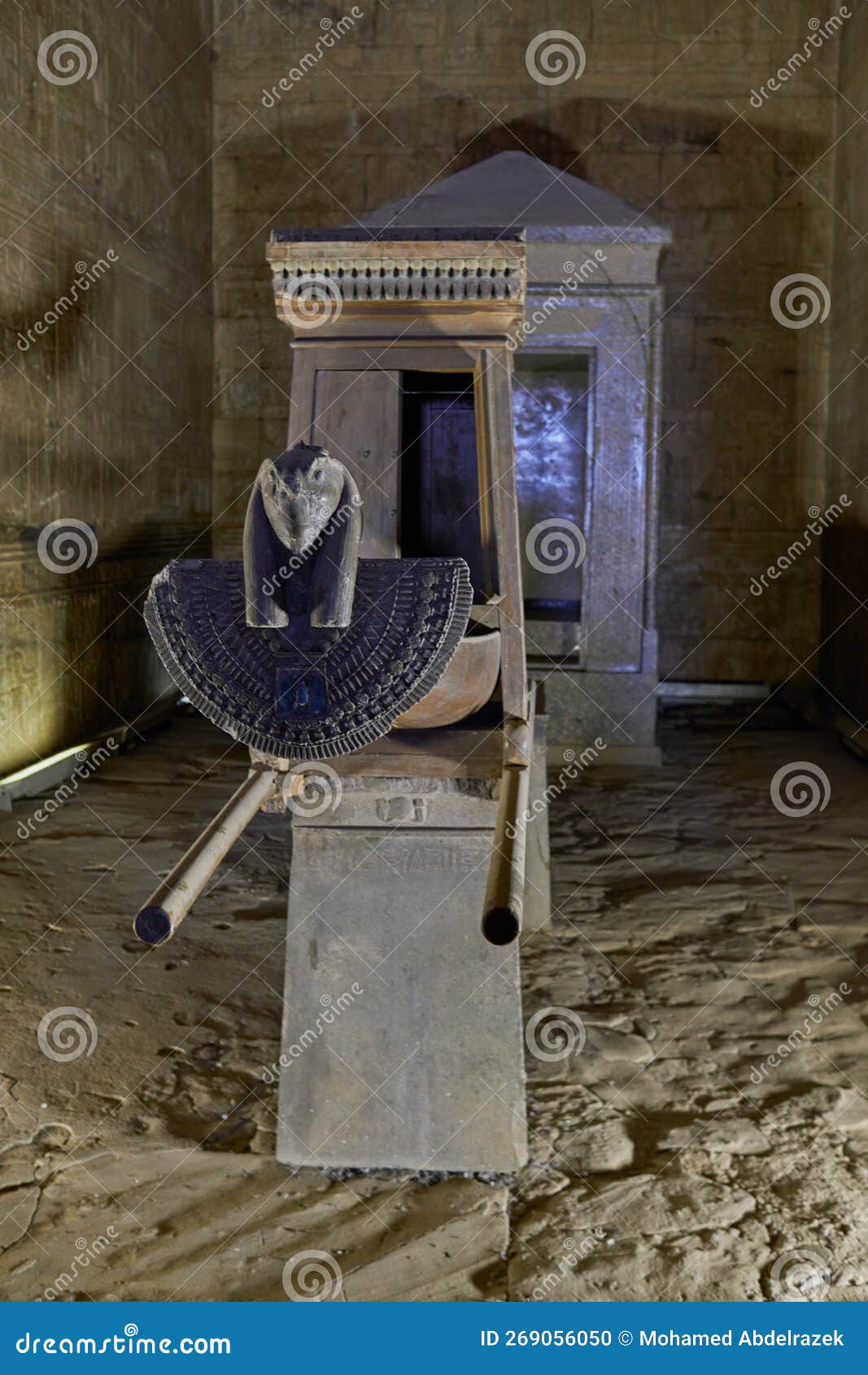 The Sanctuary in the Center of Edfu Temple, Edfu, Egypt Stock Photo ...