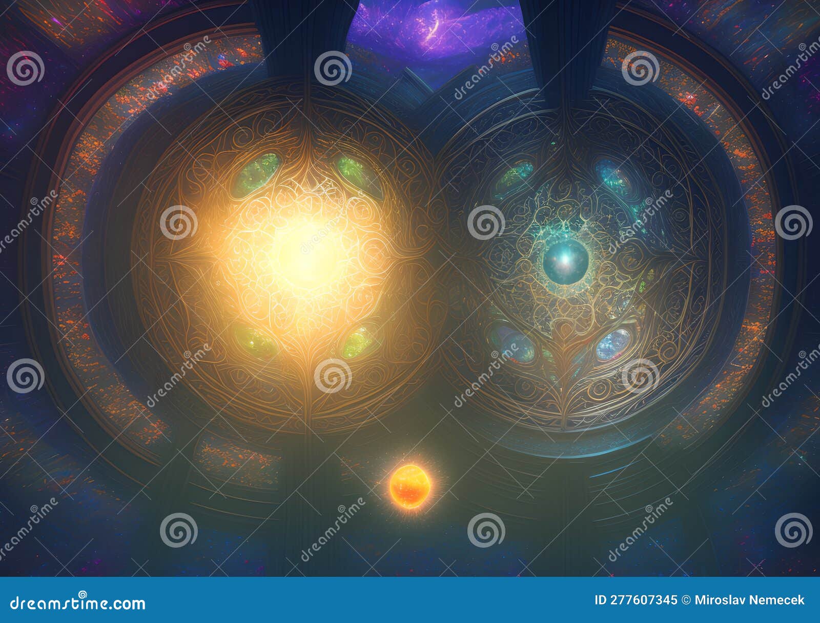 Sanctuary in Multiverse, Generative AI Illustration Stock Illustration ...