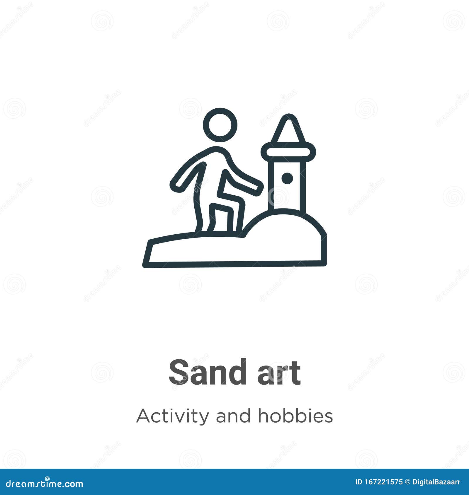 Sand Art Outline Vector Icon. Thin Line Black Sand Art Icon, Flat ...