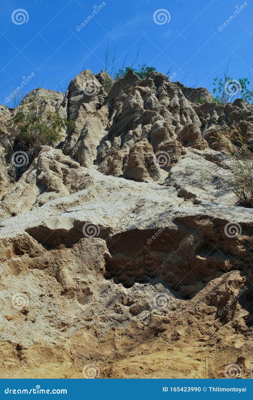 Sand erosion. stock photo. Image of beach, layered, closeup - 165423990