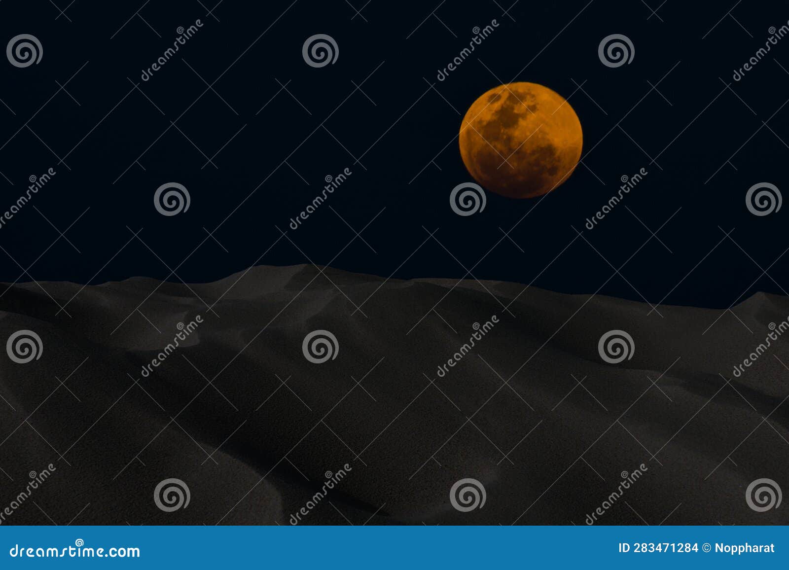 Sand Mountain Background with Moon. Stock Photo - Image of pattern ...
